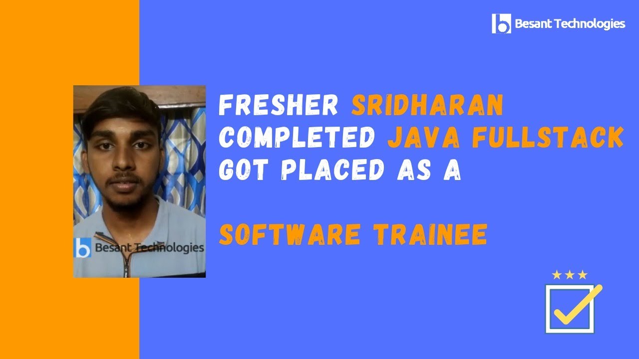 Besant Technologies Velachery | Sri Got Placed as Software Trainee 4LPA | Java Training Chennai ...