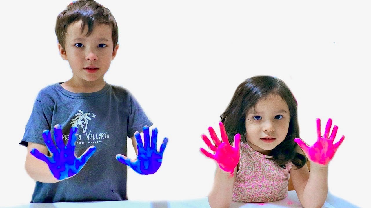 Learn Colors for Children with Handprint and Footprint Finger Family ...