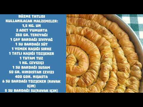 BILECIK YÖRESI BUZME TATLISI TARIFI