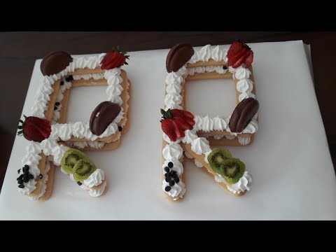 KEDİ DİLİ BİSKÜVİSINDEN HARF PASTA | RRAENEE ÖZEL