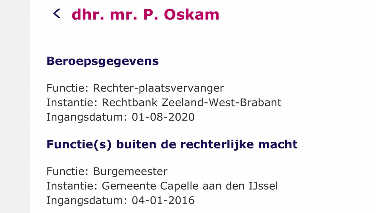 Bredase politierechter Peter Oskam heeft nevenfunctie als burgemeester ...
