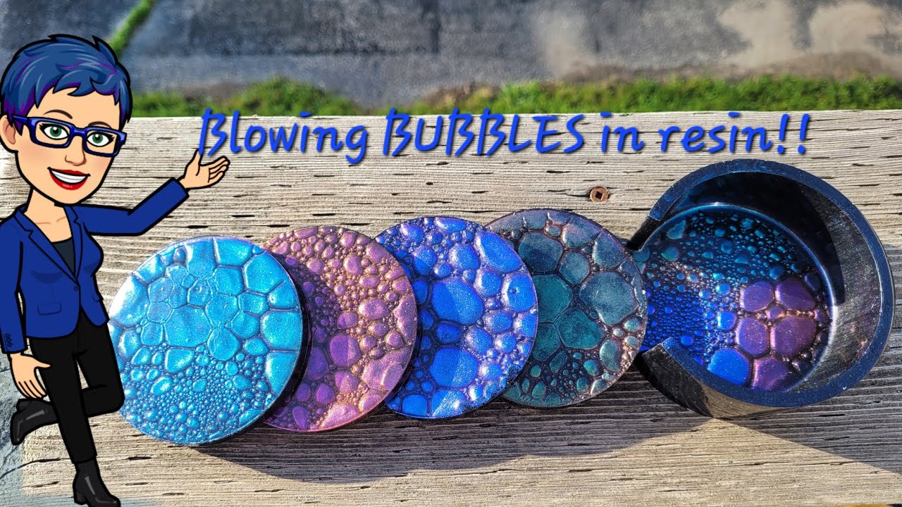 So I was blowing more bubbles in resin with Chameleon powder and ...