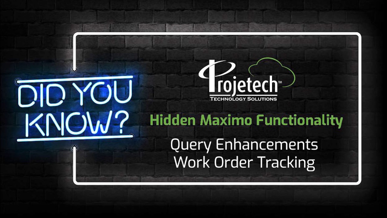 Hidden Maximo Functionality | Querying Work Order Tracking - YouTube
