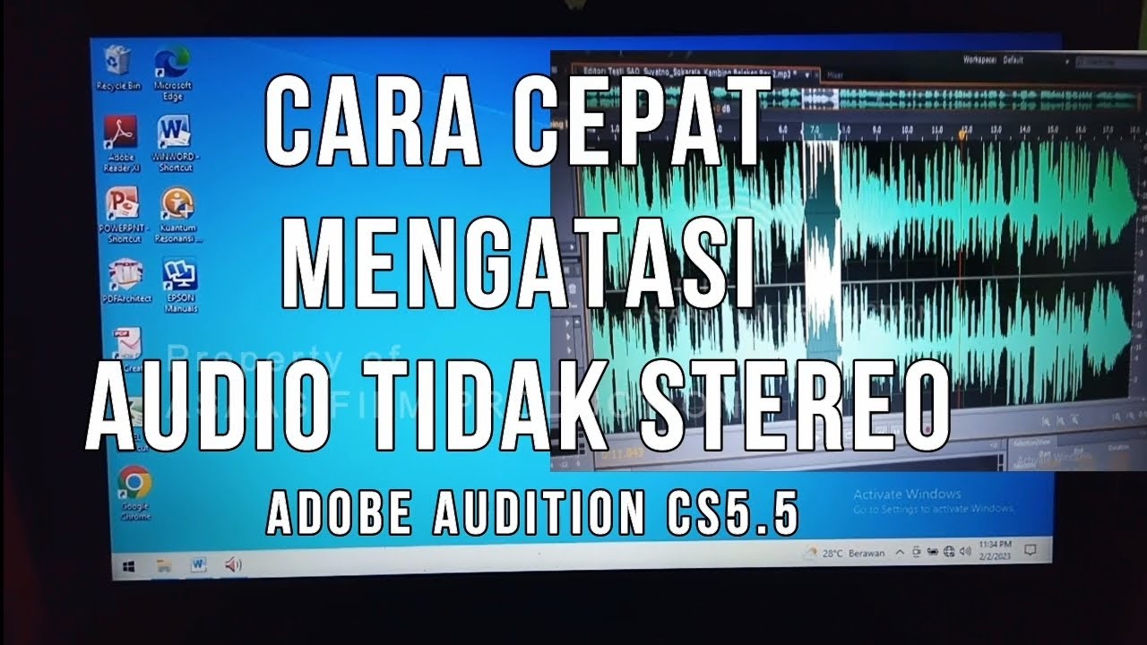 CARA CEPAT EDIT AUDIO TIDAK STEREO DENGAN ADOBE AUDITION CS5.5 - YouTube