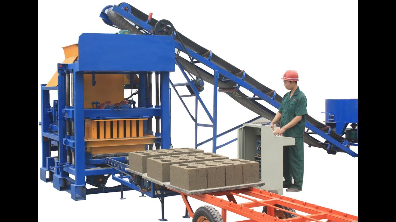 QT4 25 PLC control automatic block machine, hallow block making machine ...