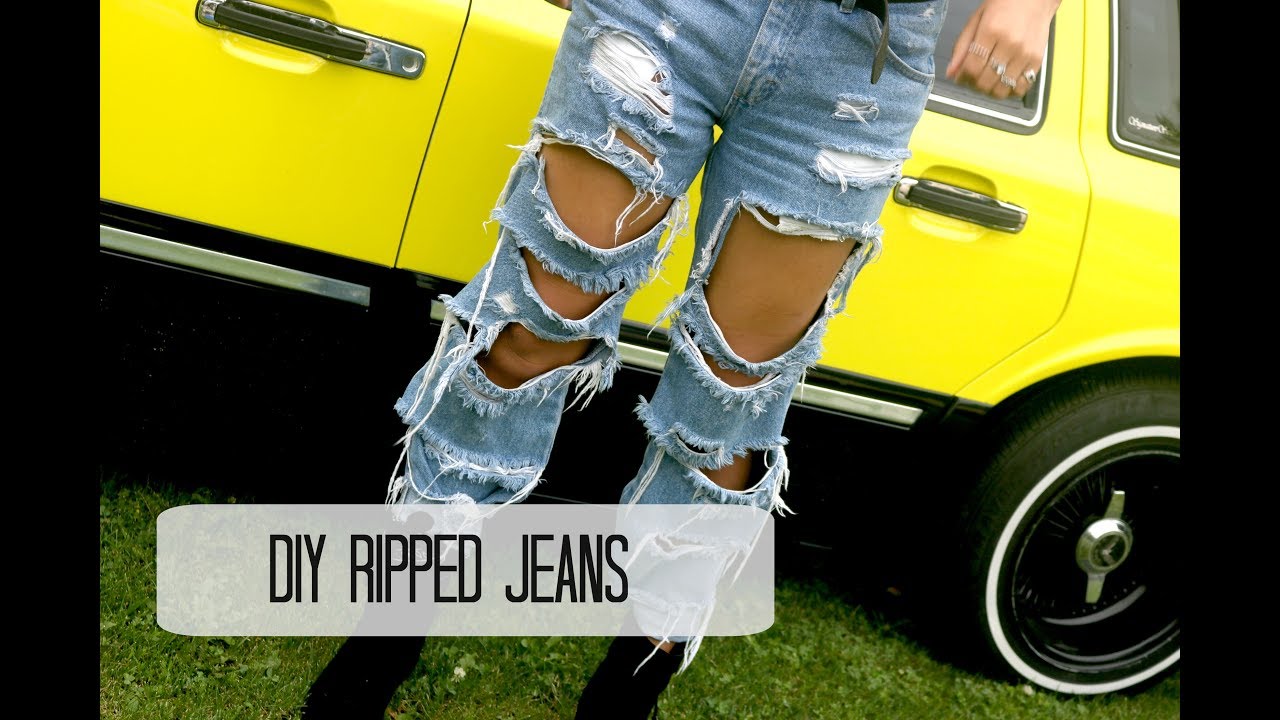 DIY Ripped Jeans | Cheap and Simple - YouTube