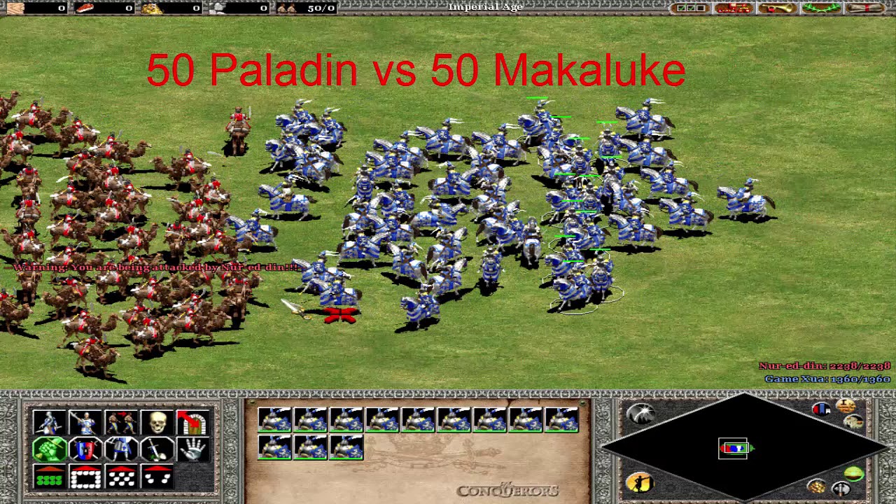 Age Of Empires 2 - Paladin (Franks) vs Mameluke (Saracens) - YouTube