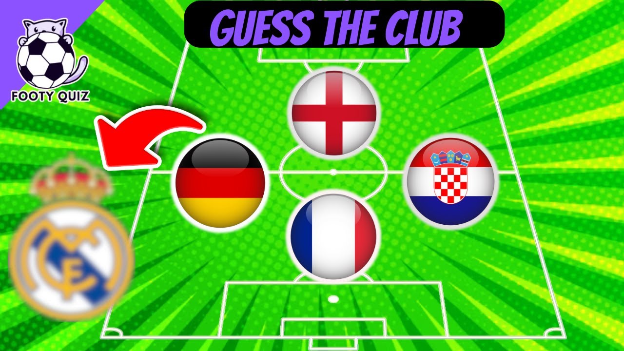 6000% Impossible GUESS THE FOOTBALL TEAM FROM MIDFIELDERS NATIONALITY ...