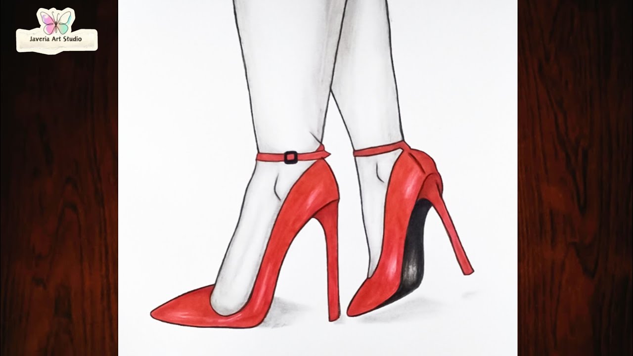 How to draw high heels for beginners | Pencil sketch | Art for ...