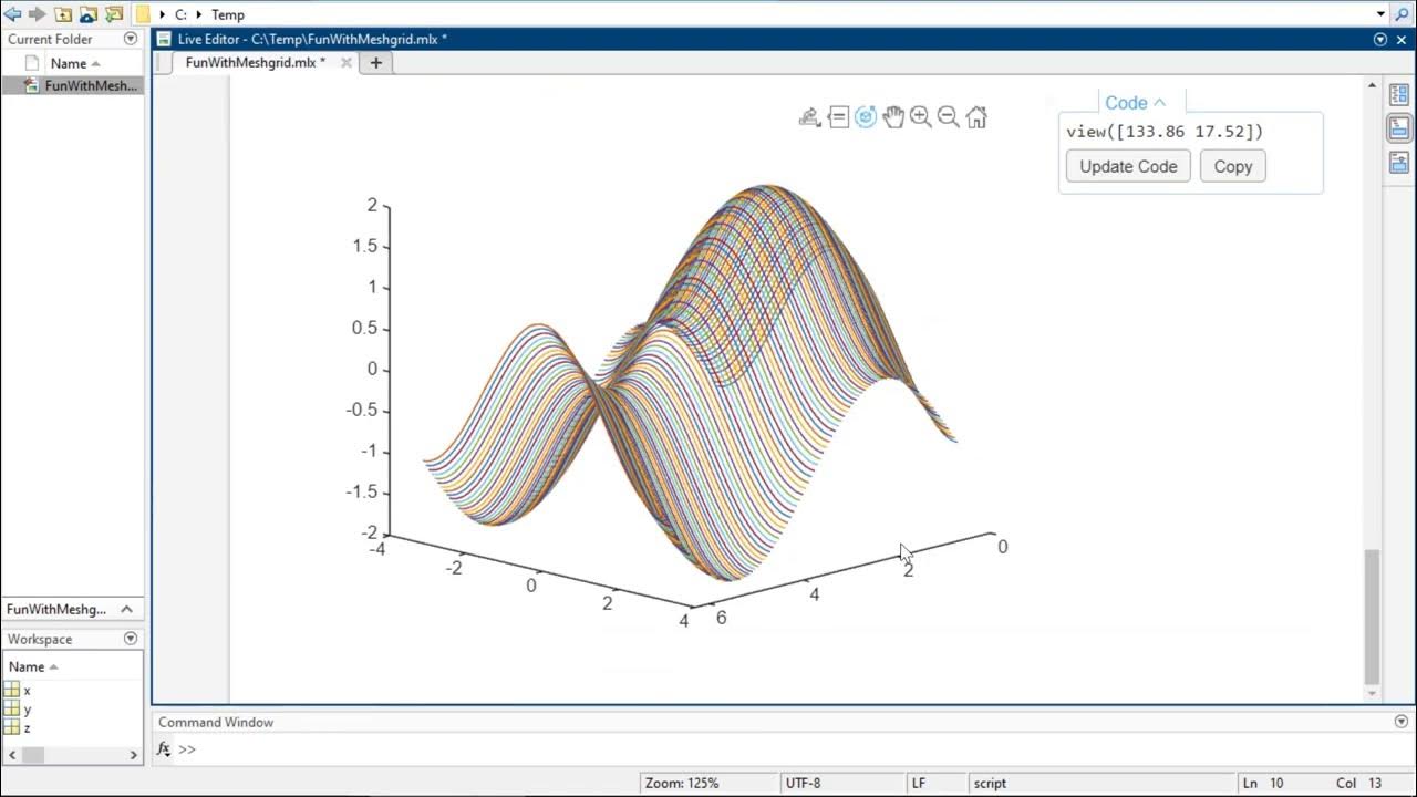 Simple Examples Using Meshgrid In Matlab Youtube