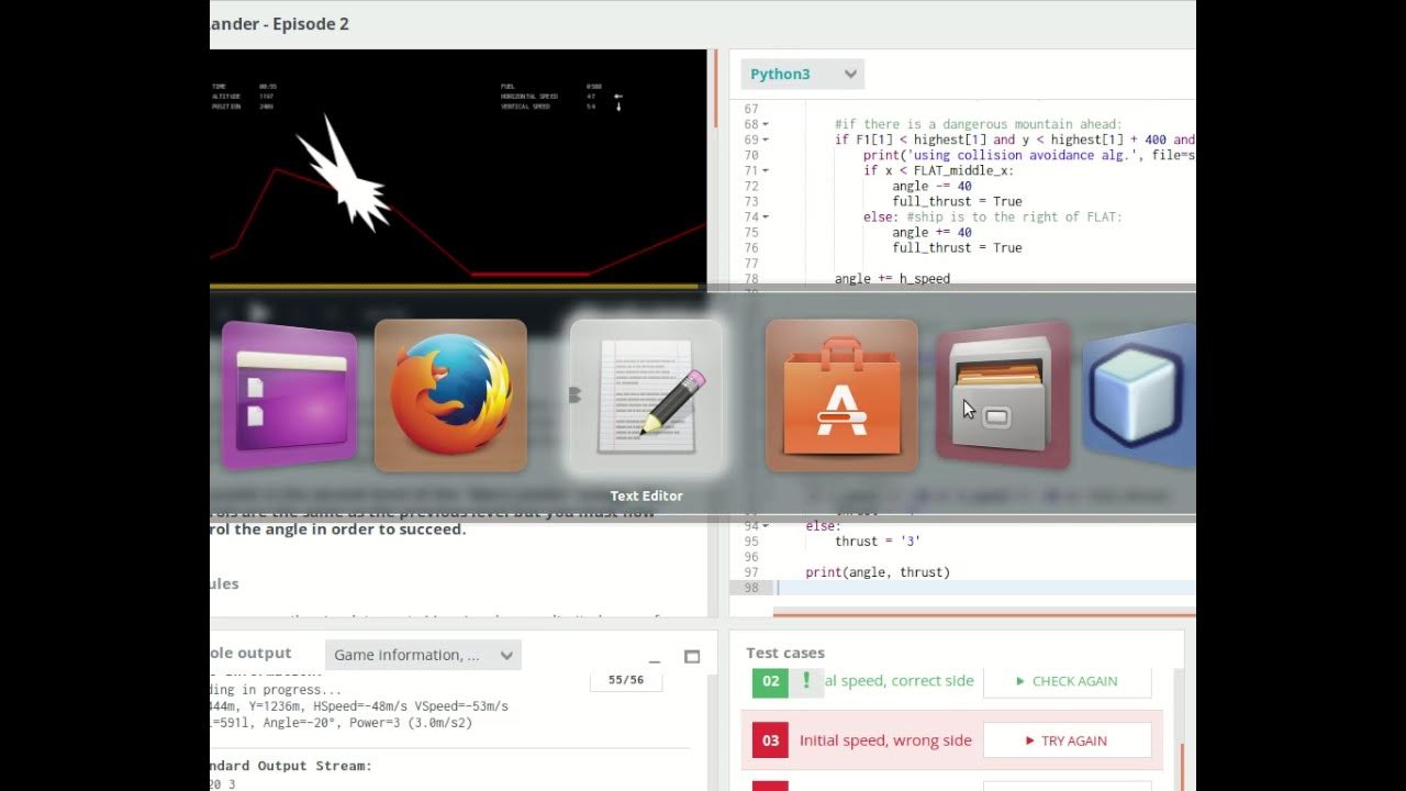 Codingame - Mars Lander 2 - Daniel Grohol - YouTube
