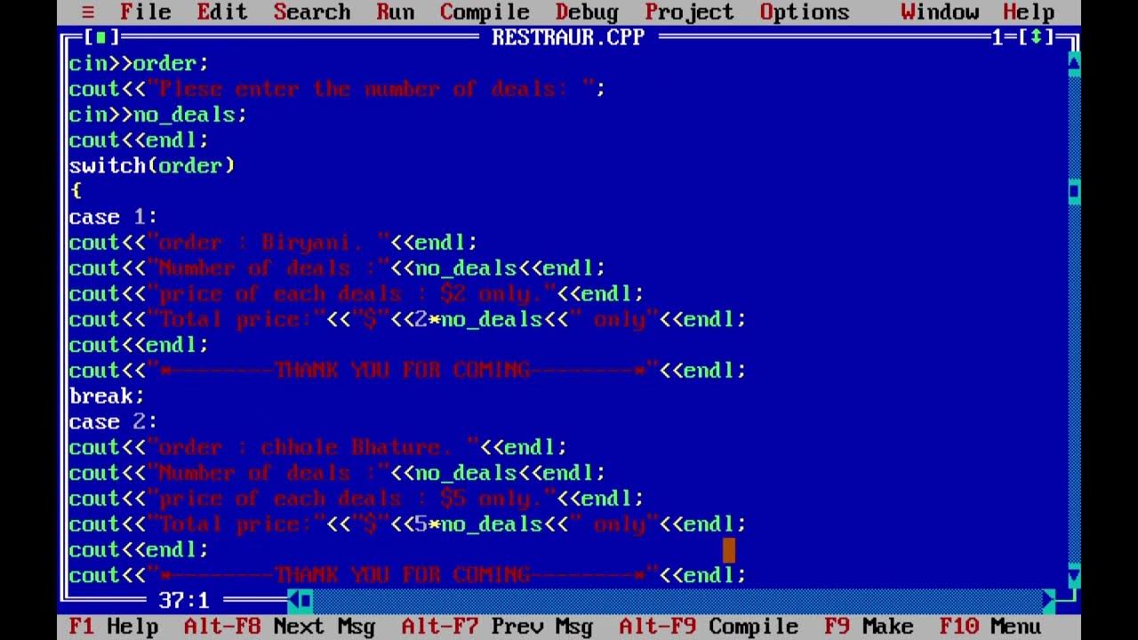 C C++ project restaurant menu system | Cpp project | #project | Codebreaker | Codewithtirth |# ...