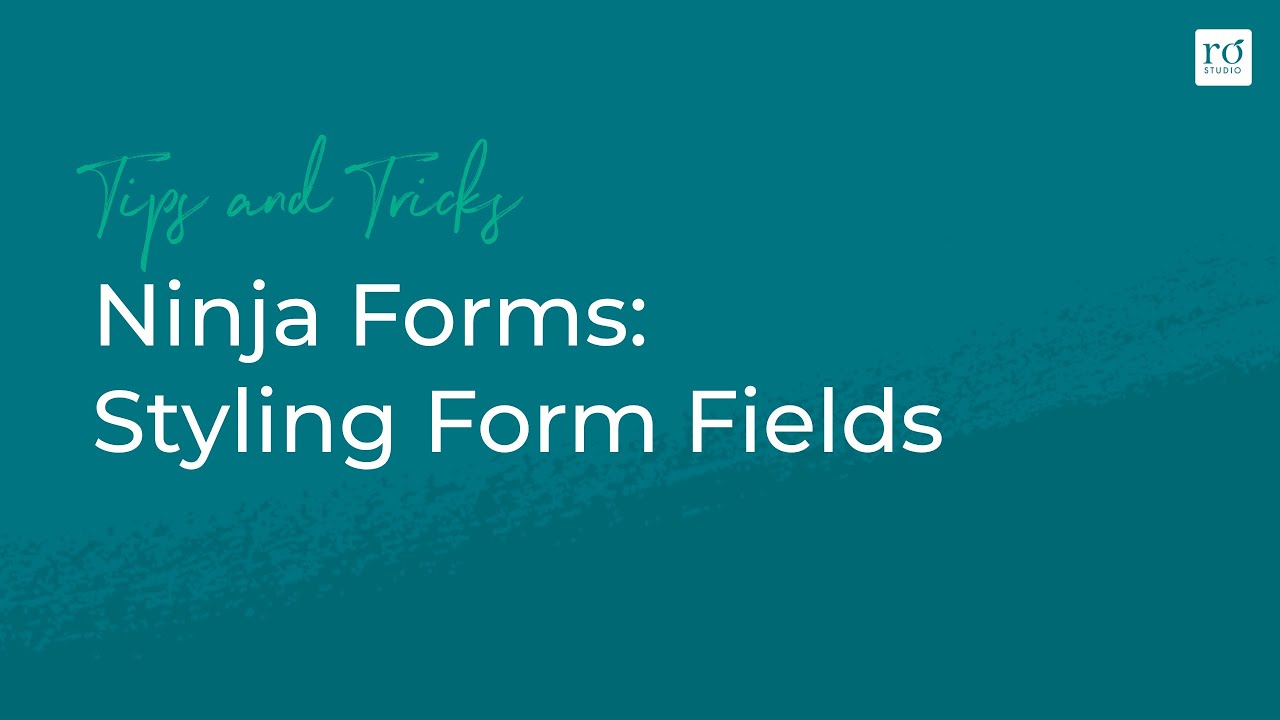 Ninja Forms: Styling Form Fields - YouTube