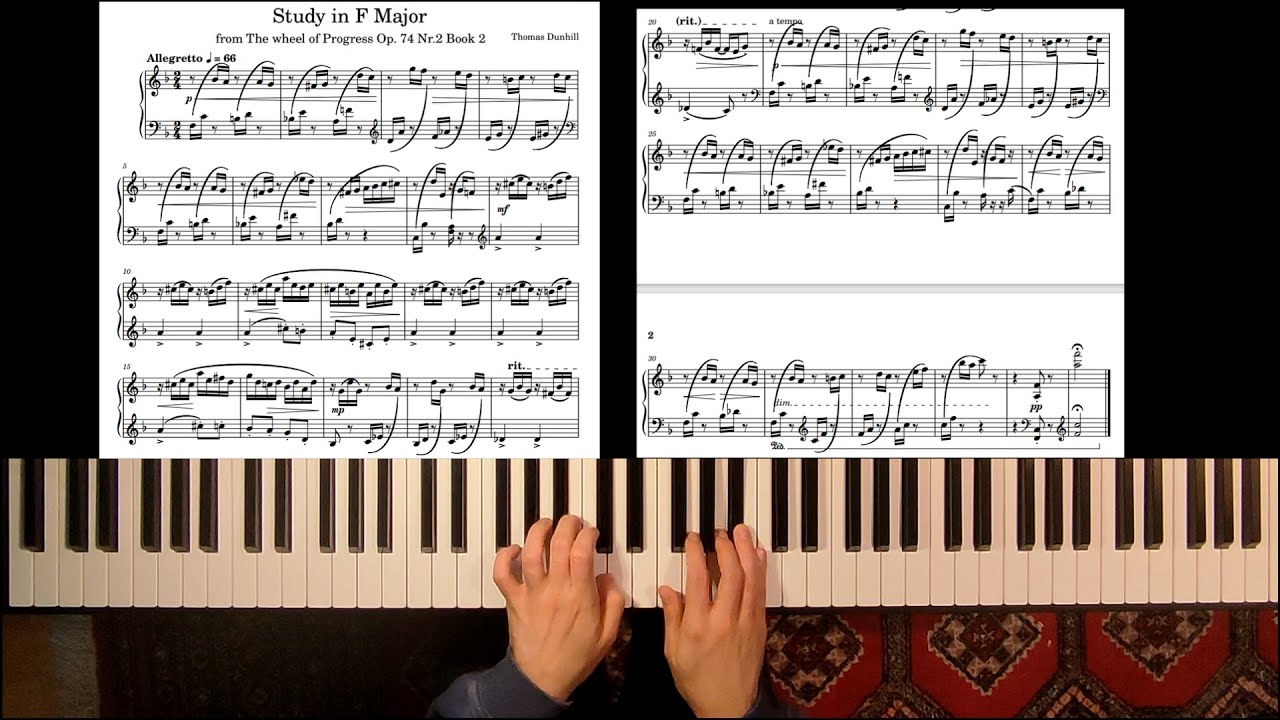 Dunhill - Study in F Major Op. 74 No. 2 - Lesson / Tutorial - YouTube