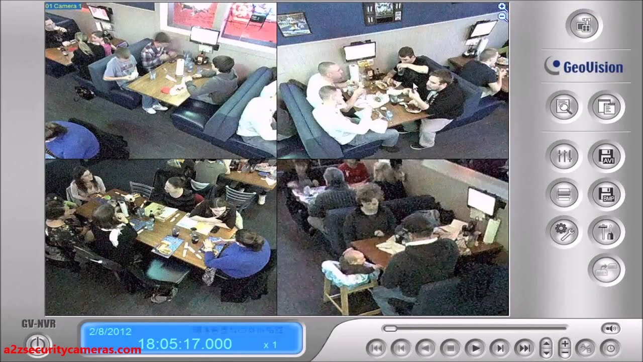 GeoVision Fisheye 360 Dome IP Camera Demo Restaurant - YouTube