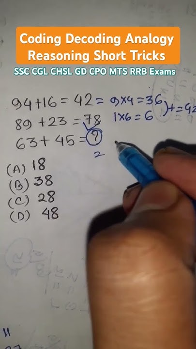 Coding Decoding Analogy || Reasoning Tricks For SSC CGL CHSL GD CPO MTS RRB Exams || #viral # ...