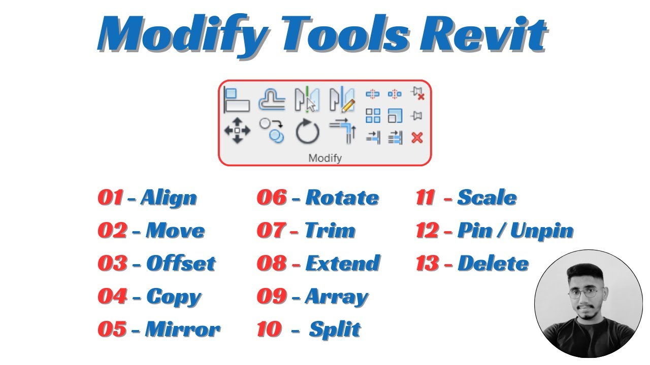 Revit modify tools - YouTube