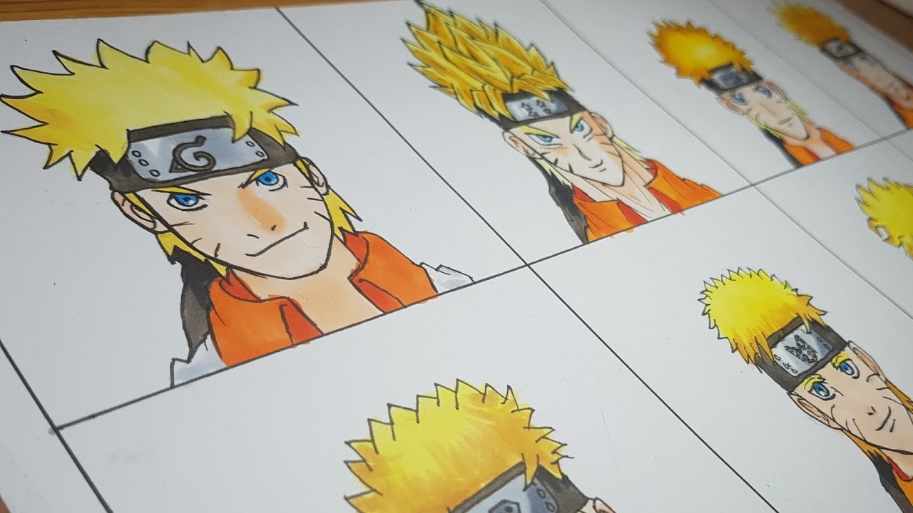 how to draw naruto in 12 Diffrent Anime styles - YouTube