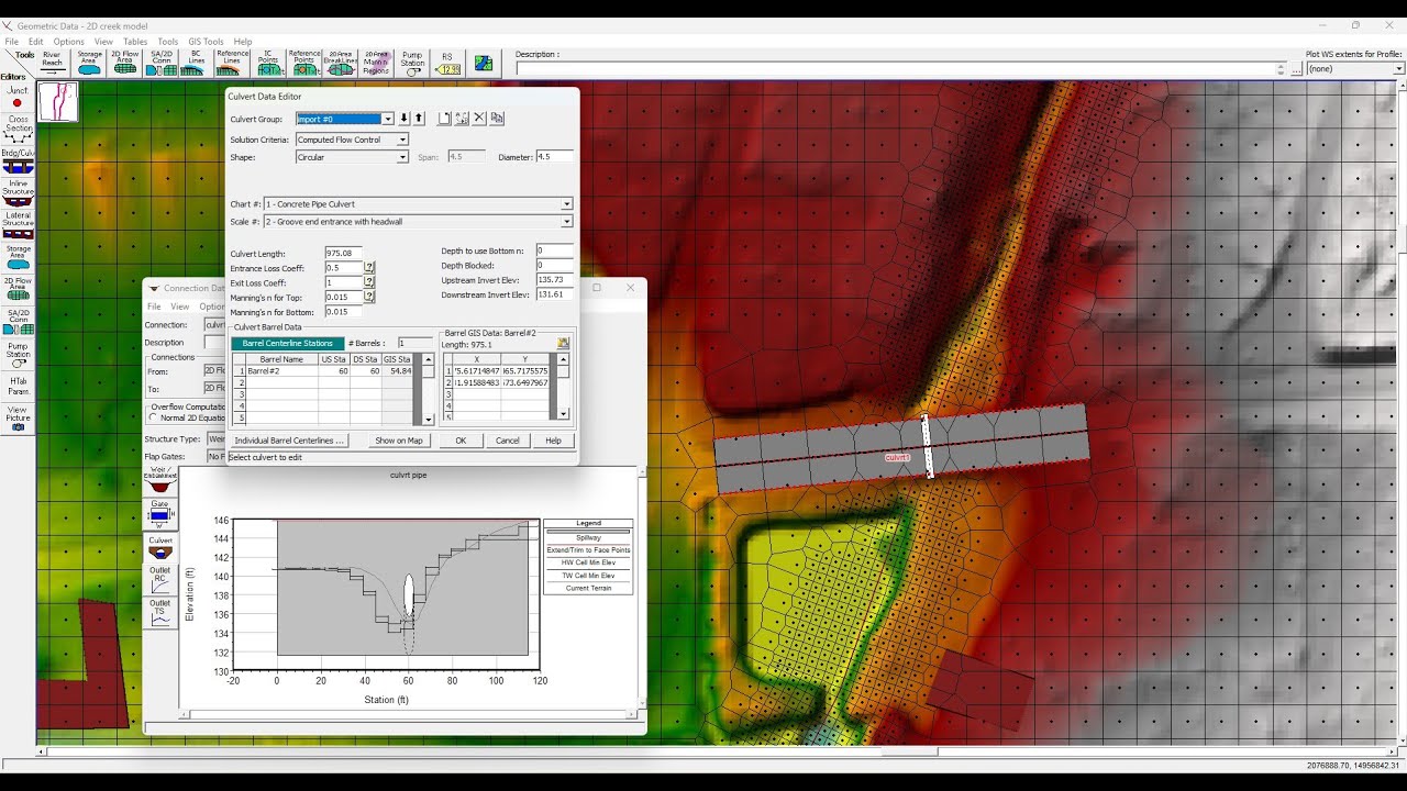 HEC RAS 2D:Culvert model - YouTube
