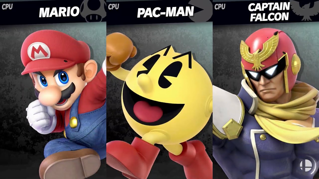 Super Smash Bros. Ultimate - Mario vs PAC Man vs Captain Falcon - YouTube