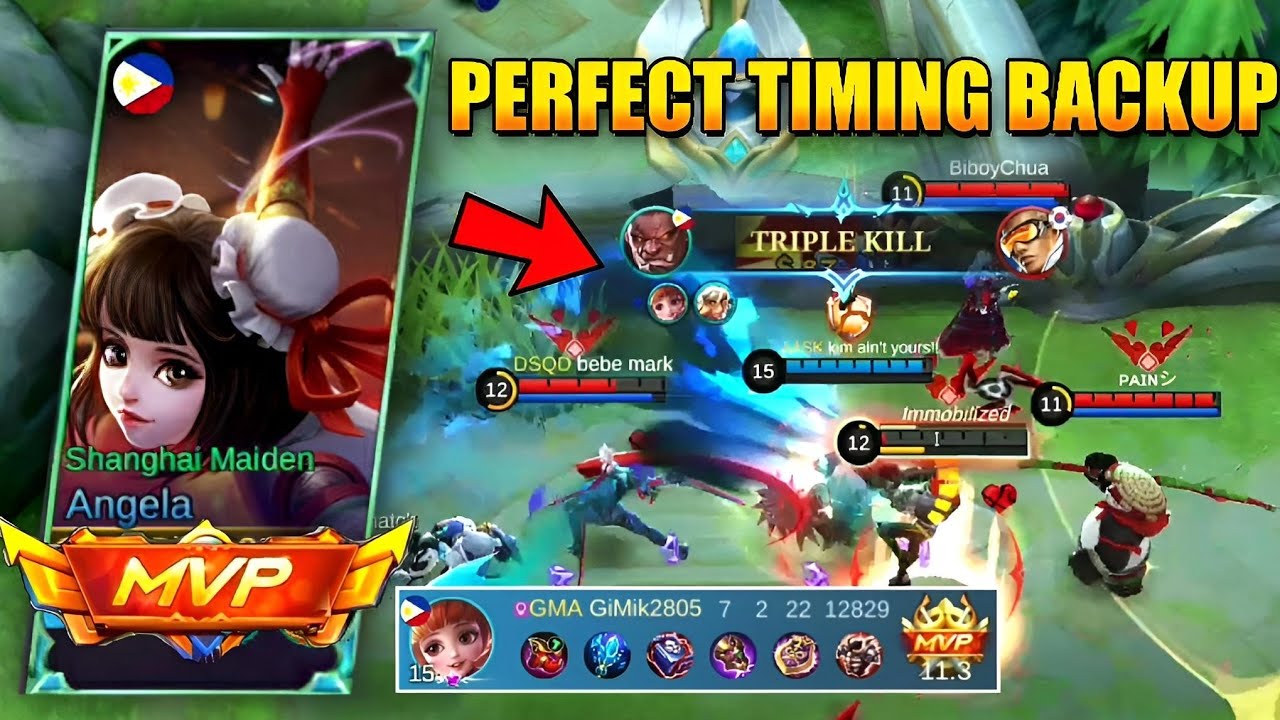 ULTI SUPPORT ANGELA PERFECT TIMING BACKUP | mlbb - YouTube