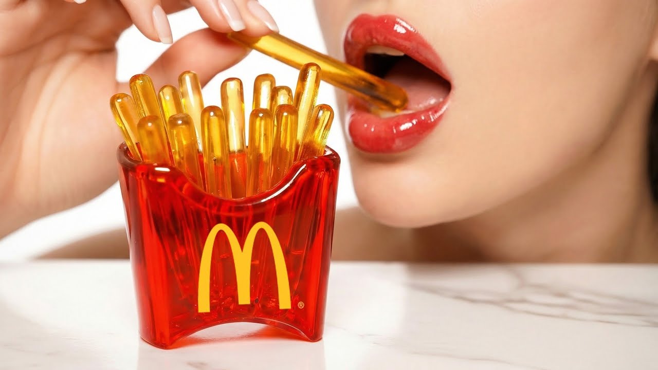 Glass Fries & Fast Food AI ASMR Eating & Cutting Video | Oddly ...