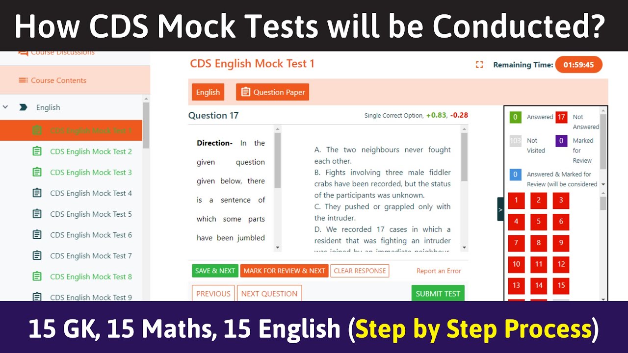CDS Mock Test 2020 (45 + Mock Tests) - YouTube