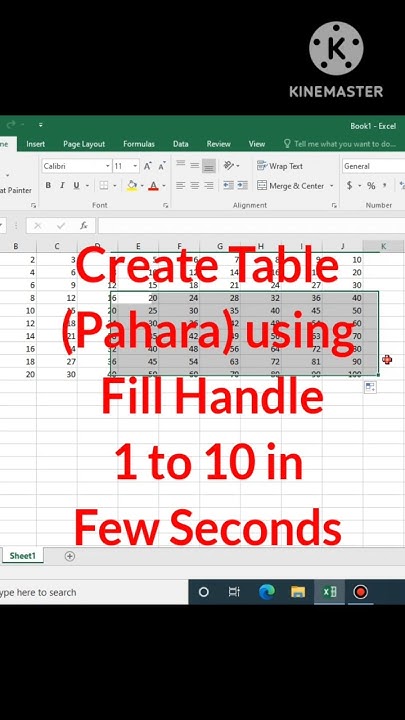 Create Table (Pahara)1 to 10 using Fill Handle in Excel #excel #exceltips #youtubeshorts #shorts ...