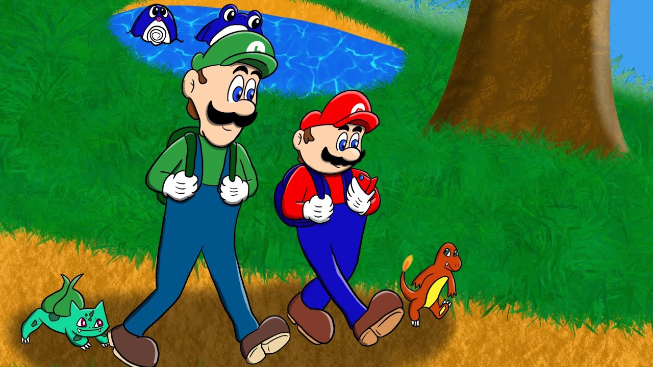 Speed paint of Mario & Luigi Start Their Journey in Pokémon World - YouTube