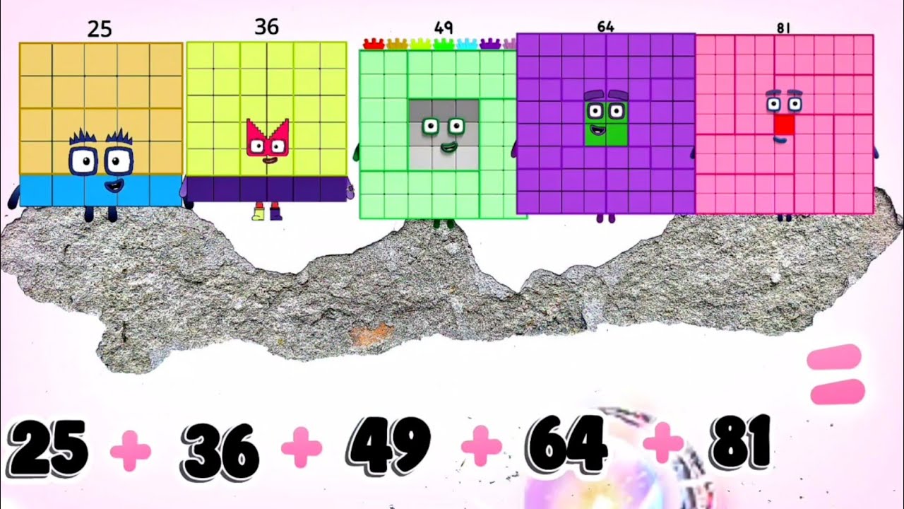 NUMBERBLOCKS FIVE SQUARE NUMBERS ADDITION | NUMBER BLOCKS ADDITION ...