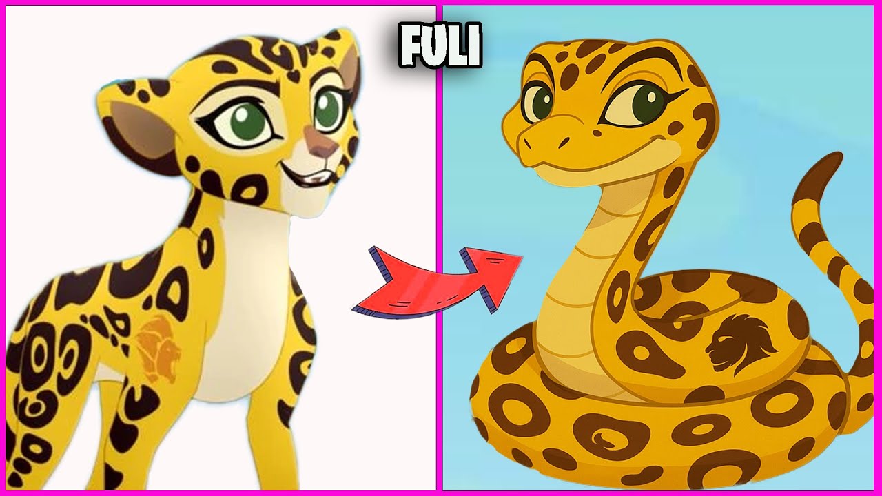 The Lion Guard Character As Snake Version! #2 | Kion, Fuli, Kovu, Scar - YouTube