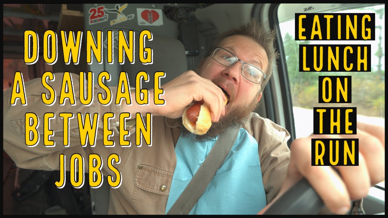 Driving To The Jobsite While Eating A Footlong Sausage! (Comedy) - YouTube