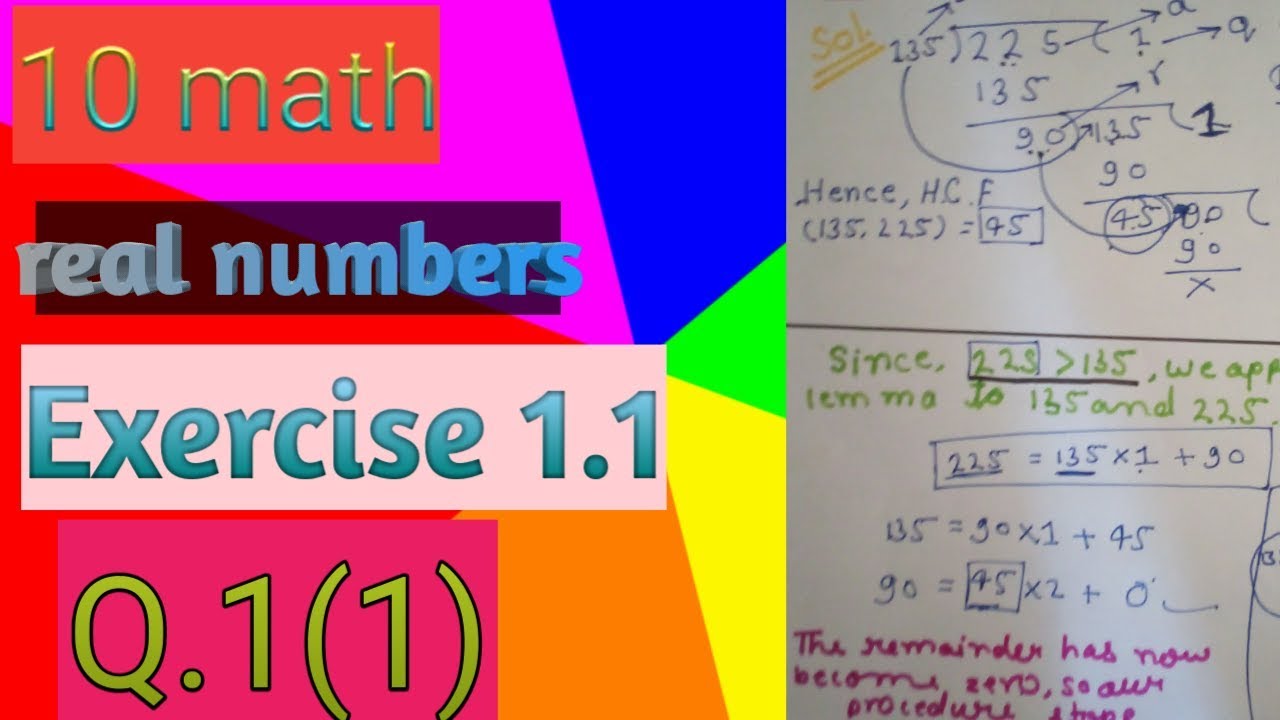 Class 10 / math real numbers / exercise 1.1 / Q 1(1) - YouTube