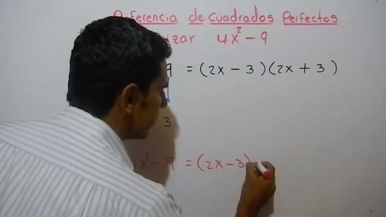 DIFERENCIA DE CUADRADOS PERFECTOS. Ejemplo 1 - YouTube