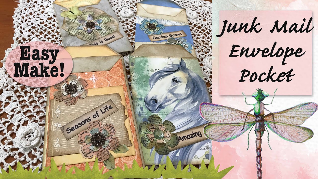 Junk Mail Envelope Pockets - Easy Mass Make Ephemera - YouTube