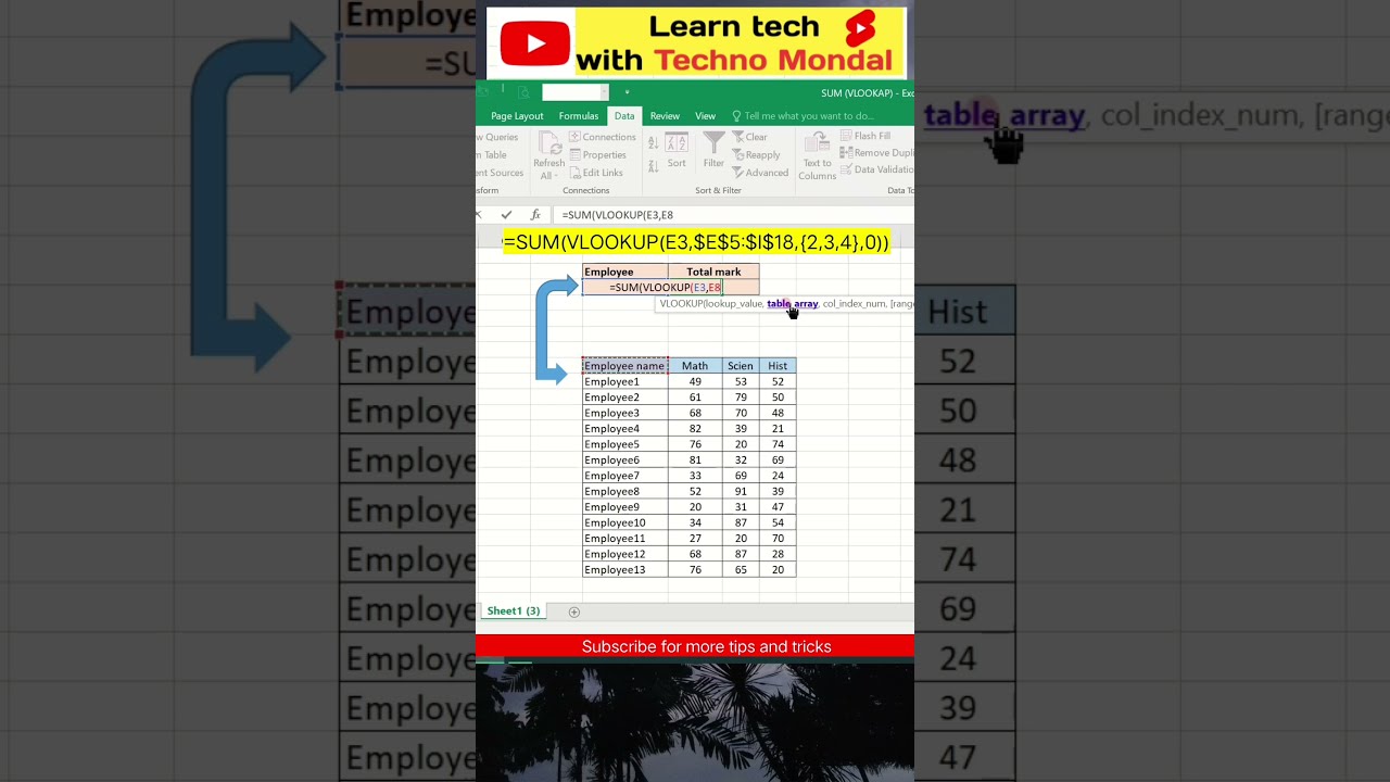 Use Vlookup To SUM Multiple Columns InExcel shorts shortsfeed Use Vlookup To SUM Multiple Columns InExcel shorts shortsfeed