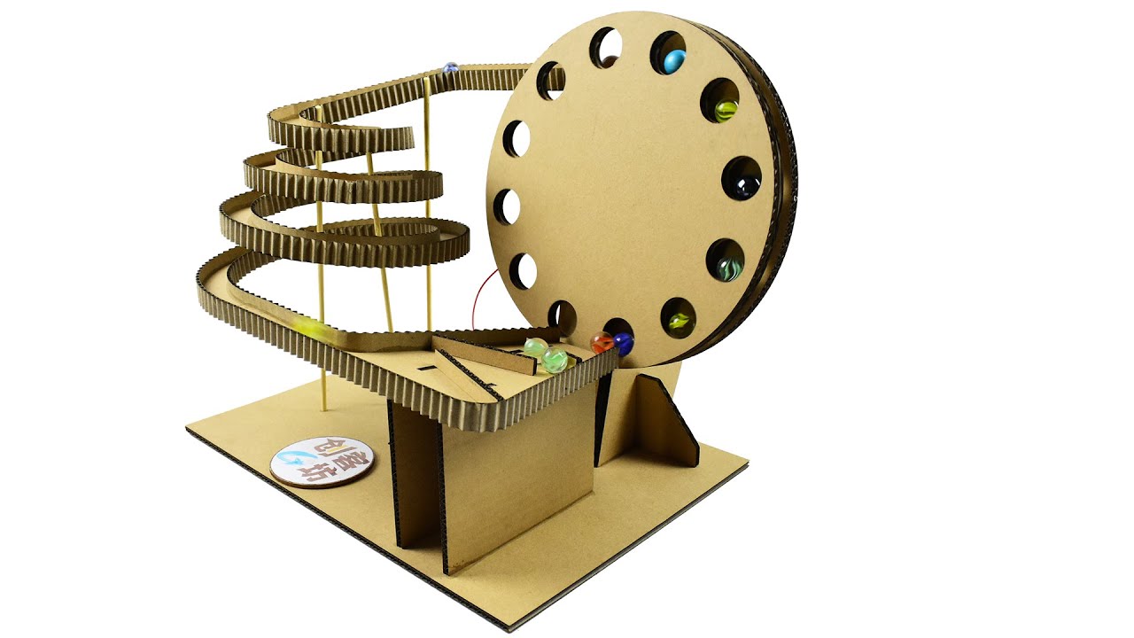 Cardboard marble mechanism toy! How is it made? Provide drawings - YouTube