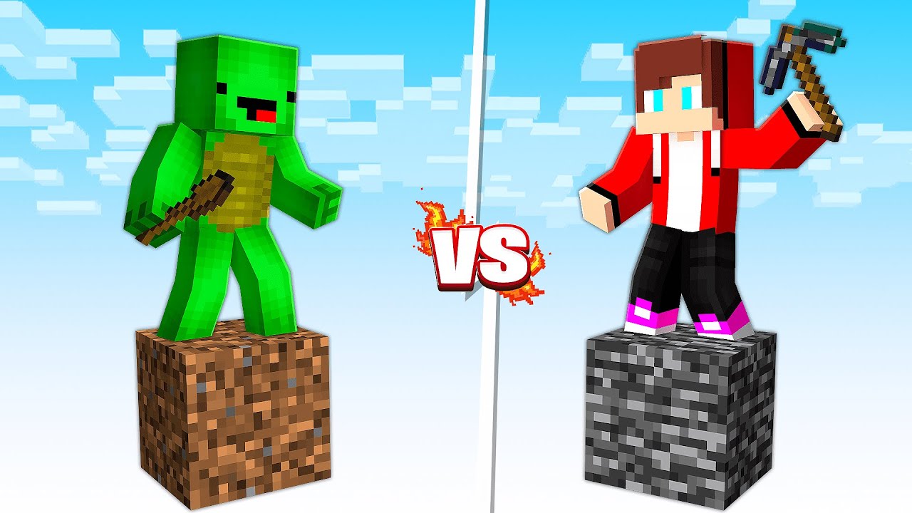Mikey On DIRT Vs JJ On BEDROCK ONE BLOCK In Minecraft - Maizen - YouTube