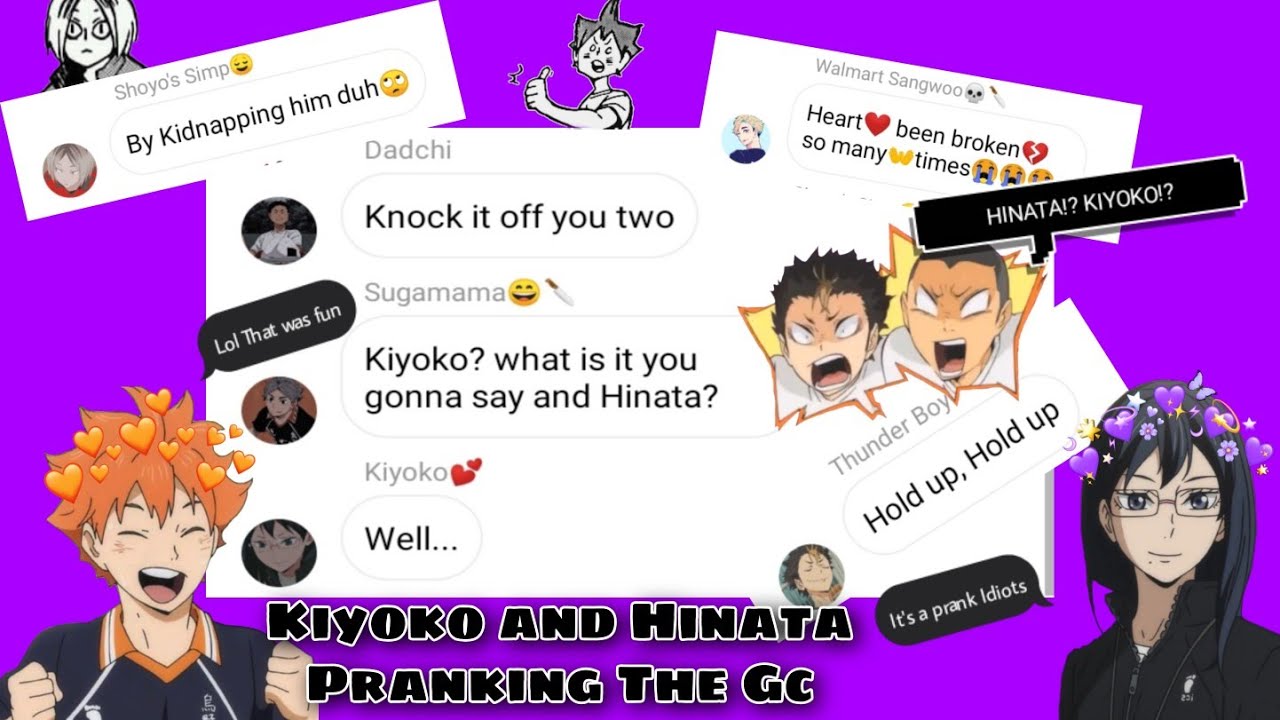 Kiyoko And Hinata Haikyuu Lyric Prank All About Him Youtube