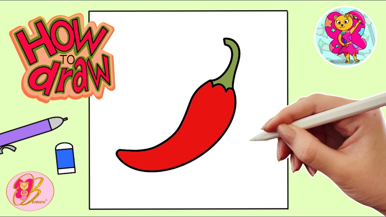 How to draw a Red Pepper - YouTube