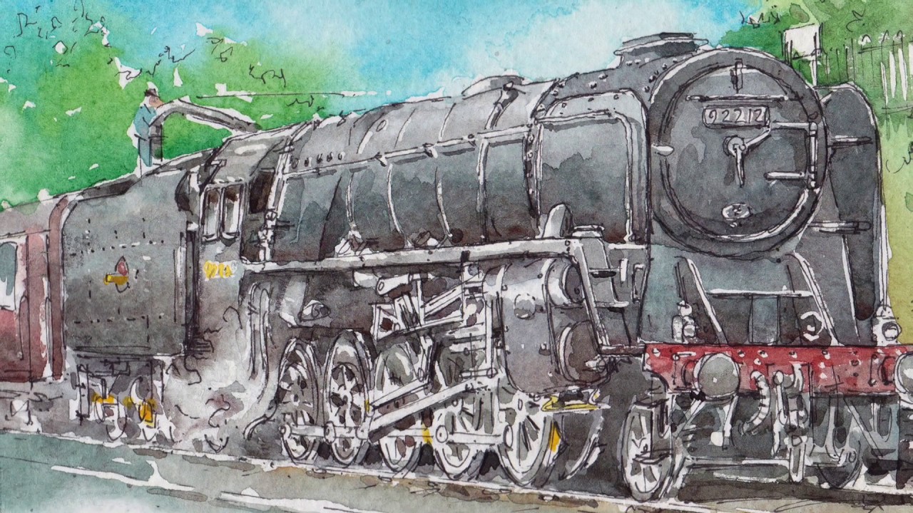 Steam Railway art by Stephen Bedser - YouTube