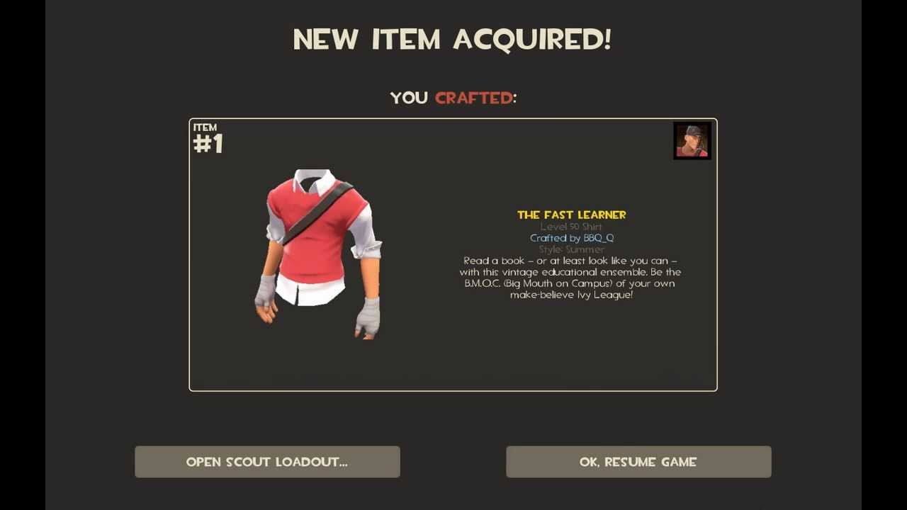 TF2 Crafting: Fast Learner Win - YouTube