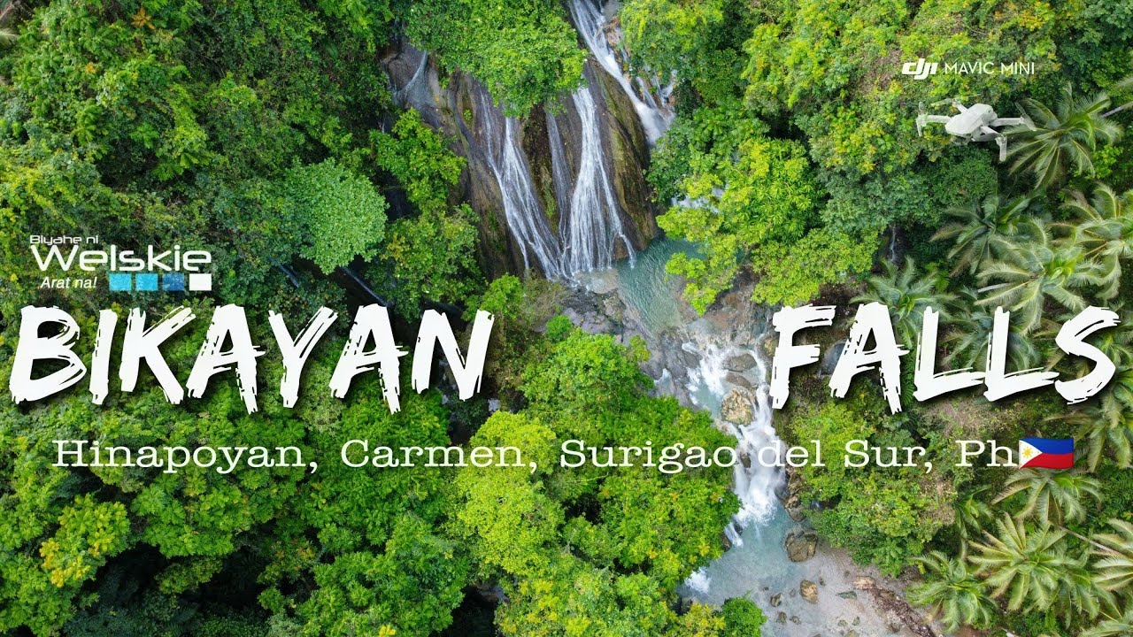BIKAYAN Falls via aerial shot in 4K UHD||Hinapoyan, Carmen, Surigao del ...
