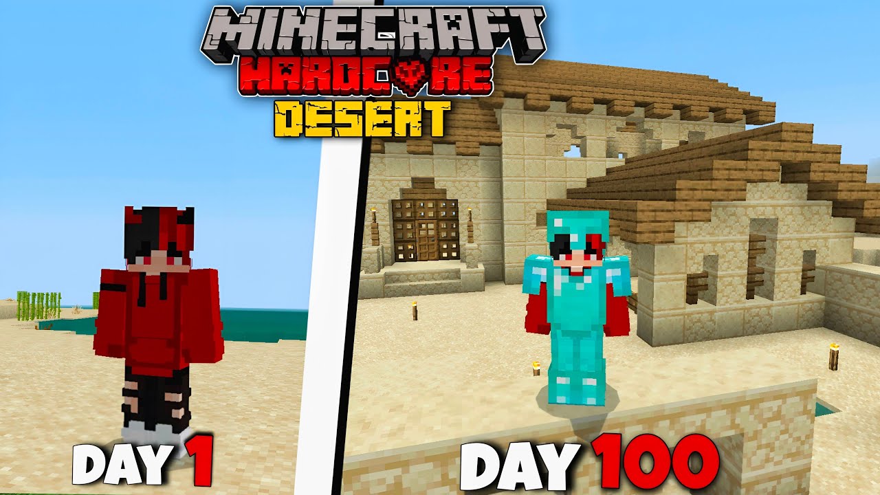 I Survived 100 Day In DESERT ONLY WORLD 🔥 || Minecraft Pe (Hindi) - YouTube