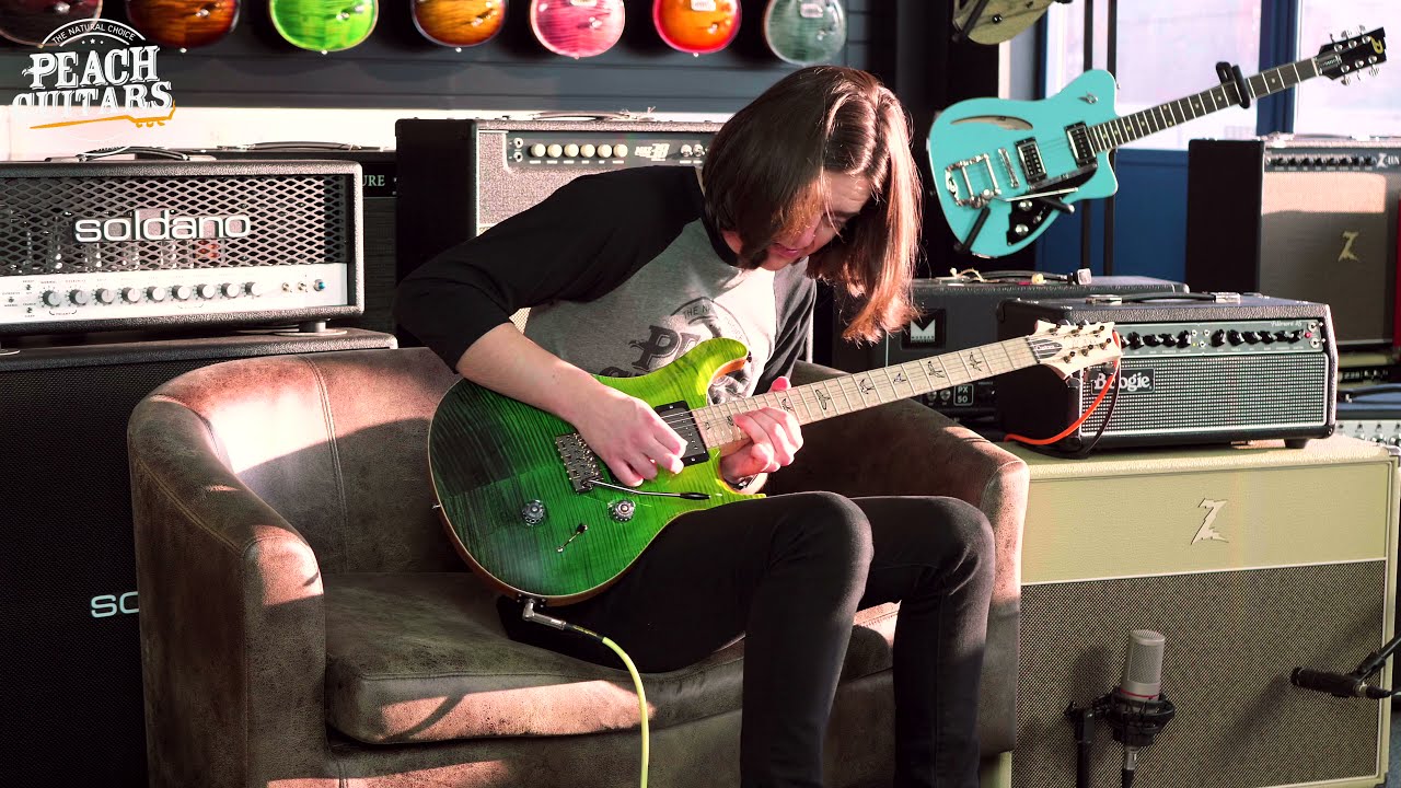PRS Custom 24 Wood Library - Green Faded with Flame Maple Neck - YouTube