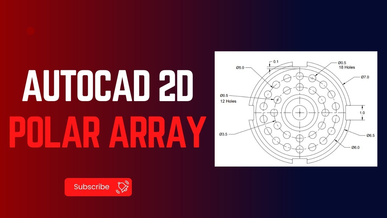 Polar Array Command Use In Autocad 2d Youtube
