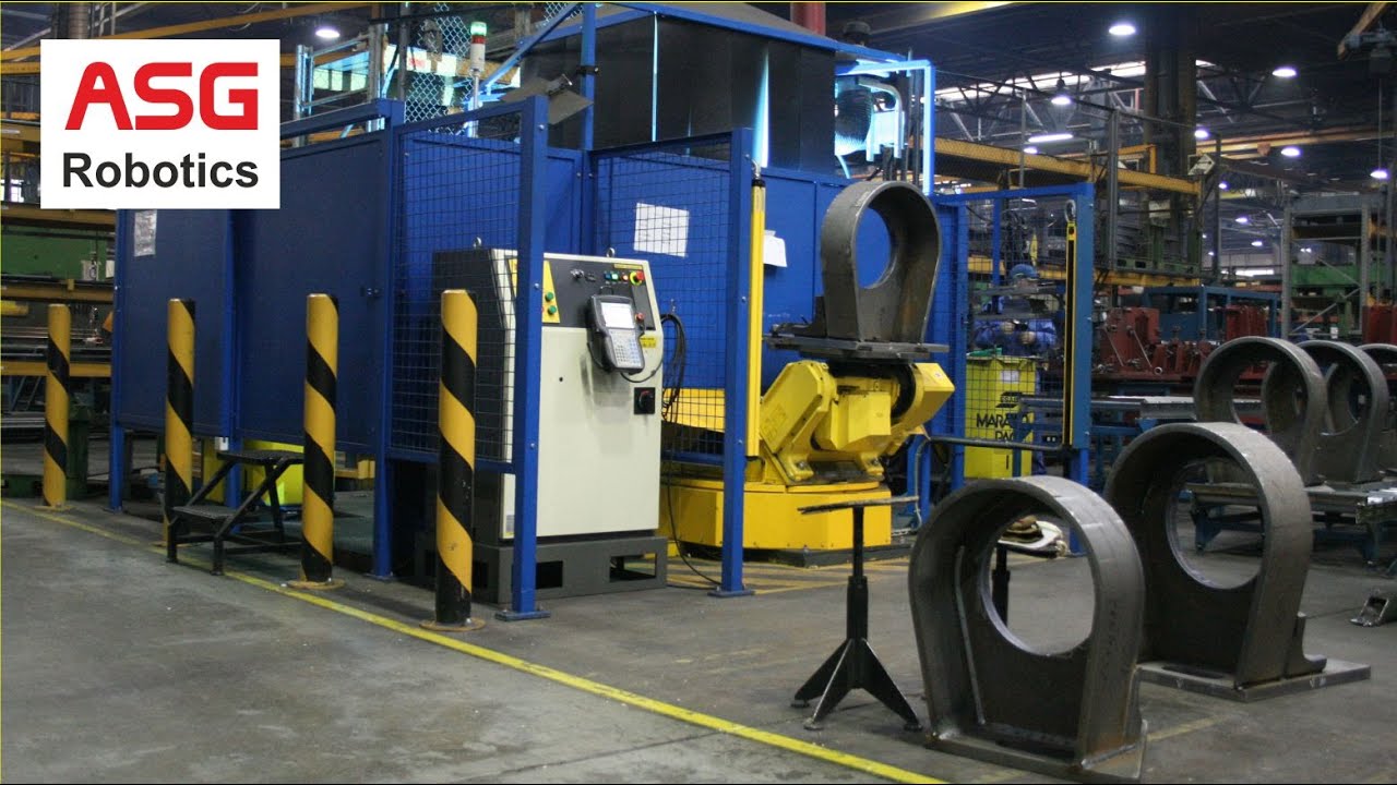 Arc welding heavy industry parts, ASG Robotics - YouTube