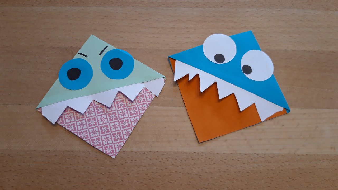 Lesezeichen-Monster basteln - YouTube