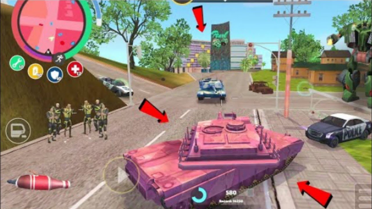 Rope Hero Vice Town -(Spawn A PinkTank and Destroy All Vice town Vehicles)Mad Pink Tanks - HD ...