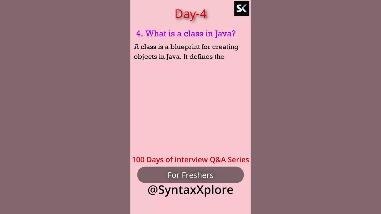 What Is A Class In Java Javaclass Javainterviewquestions Javaforbeginners Javaforfreshers
